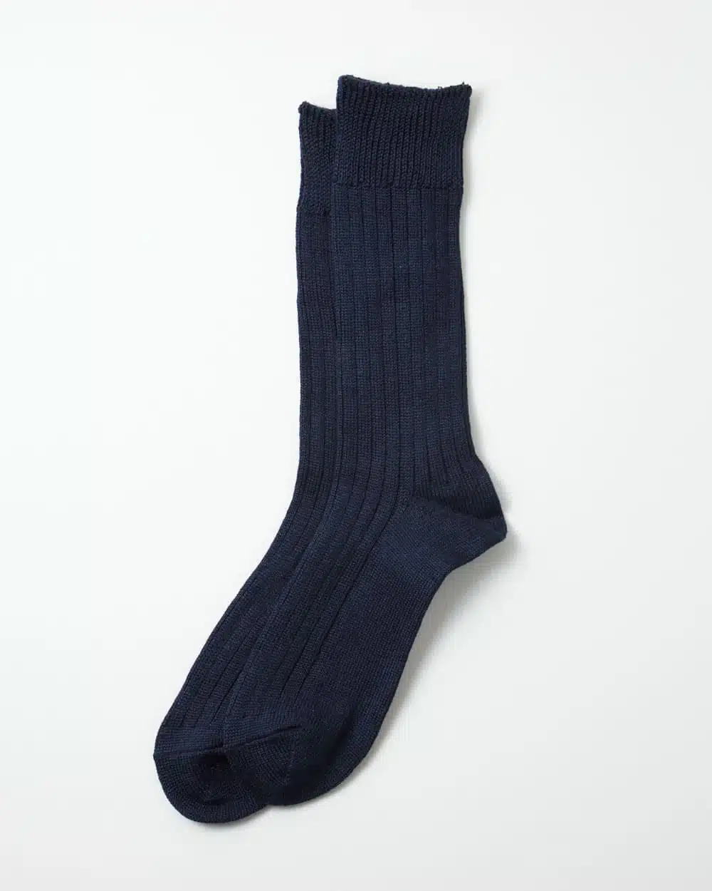 RoToTo Linen Cotton Ribbed Crew Socks - Navy · Those That Know