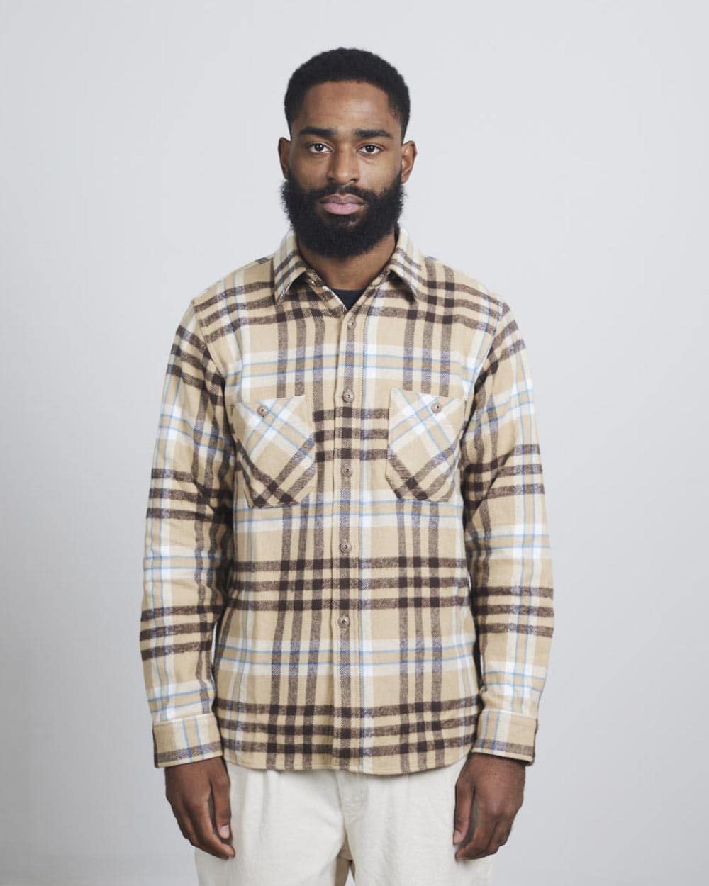 Seuvas Flannel Work Shirt - Beige · Those That Know